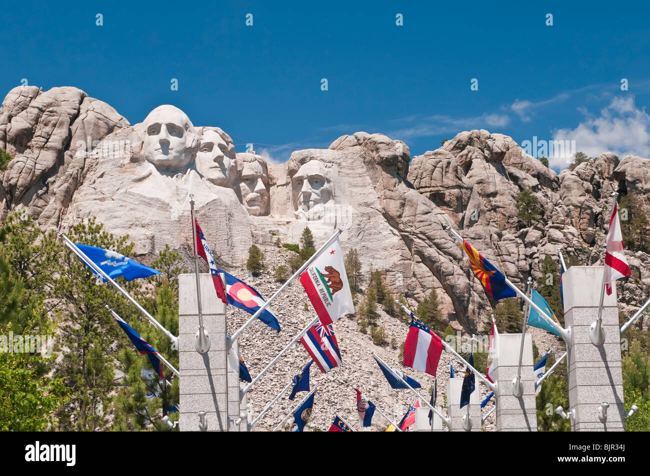 Avenue of Flags, Mount Rushmore National Memorial, South Dakota, USA ...