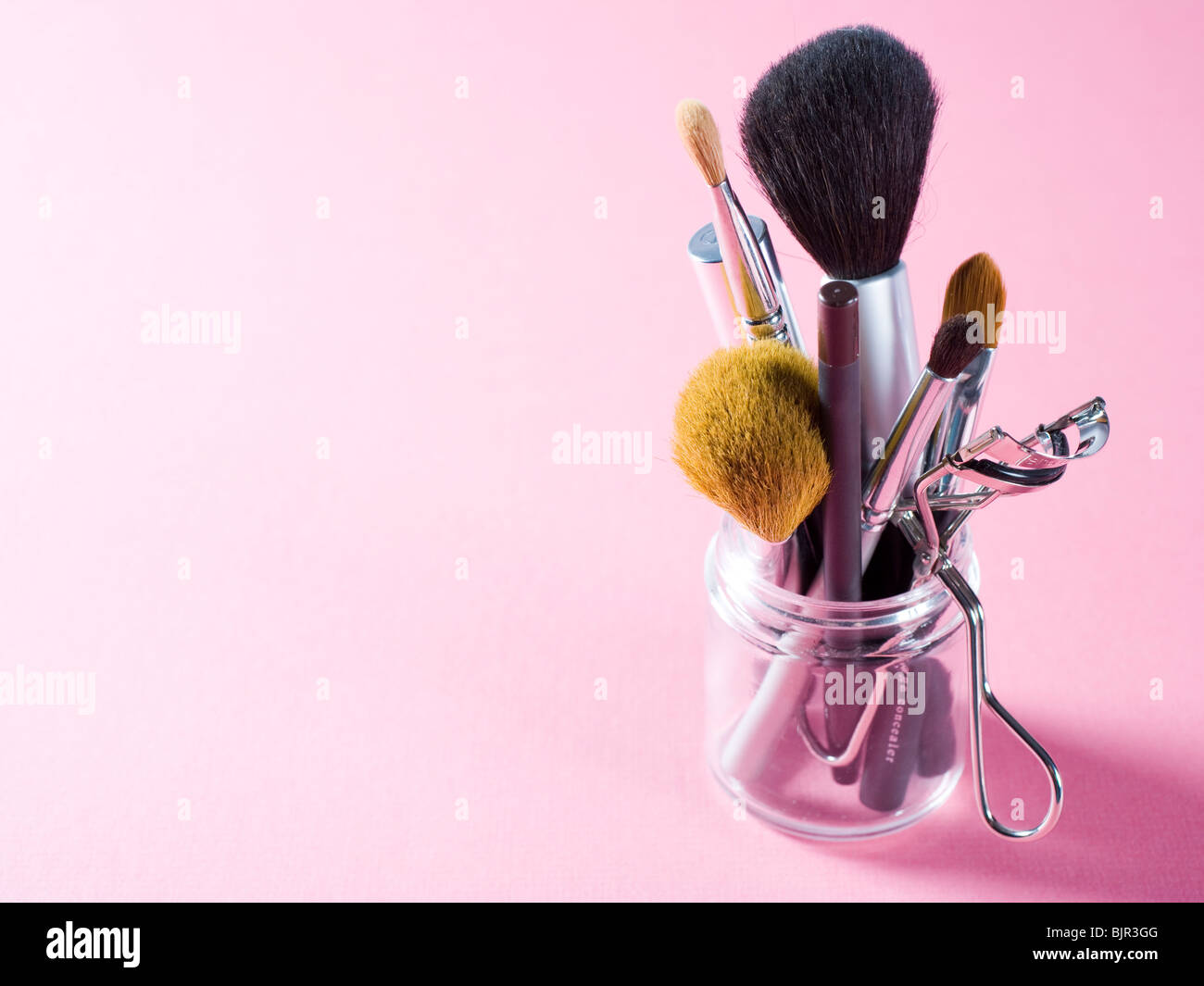 Assorted makeup brushes and cosmetics instruments Stock Photo - Alamy
