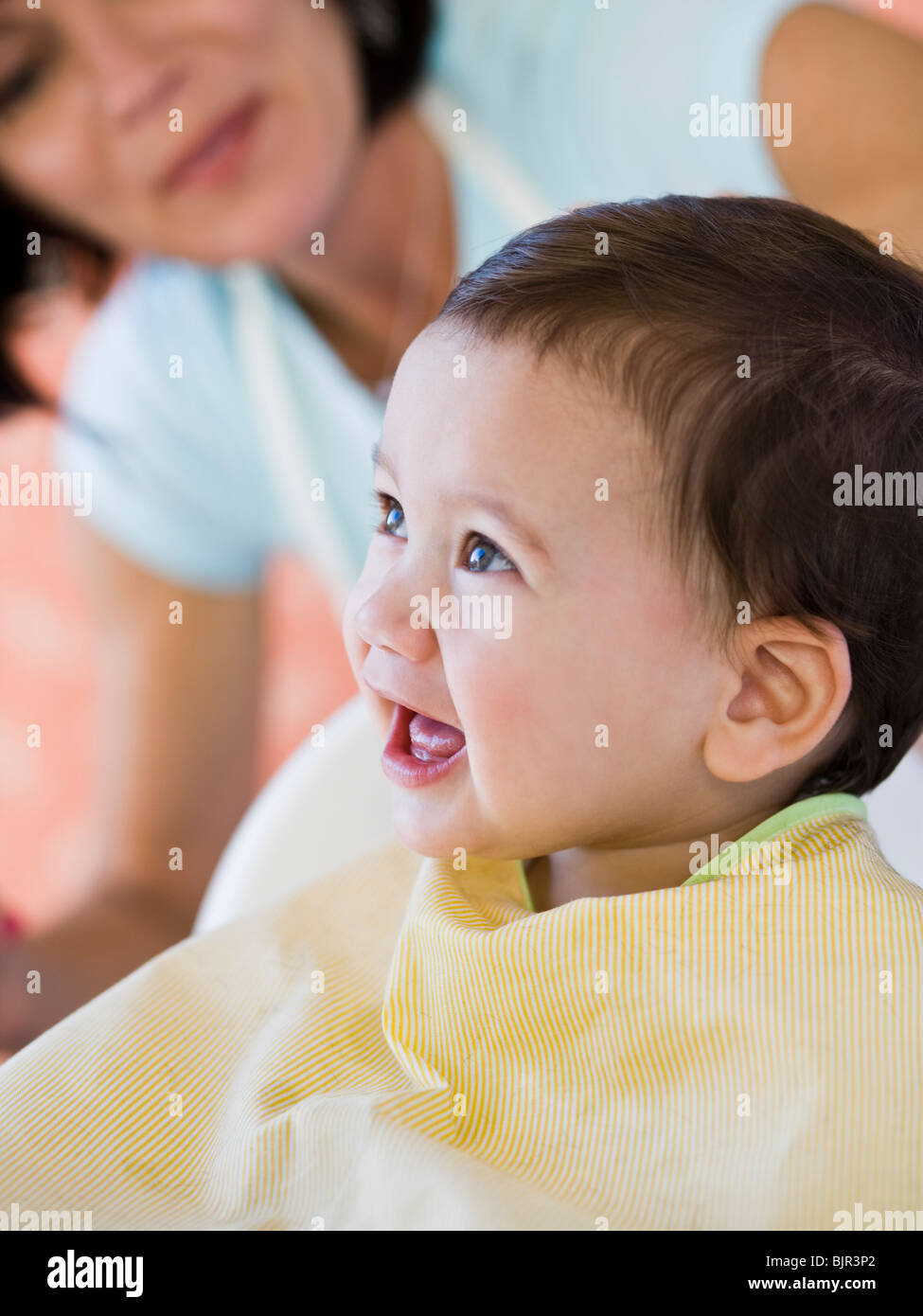 Baby getting a haircut Stock Photo - Alamy
