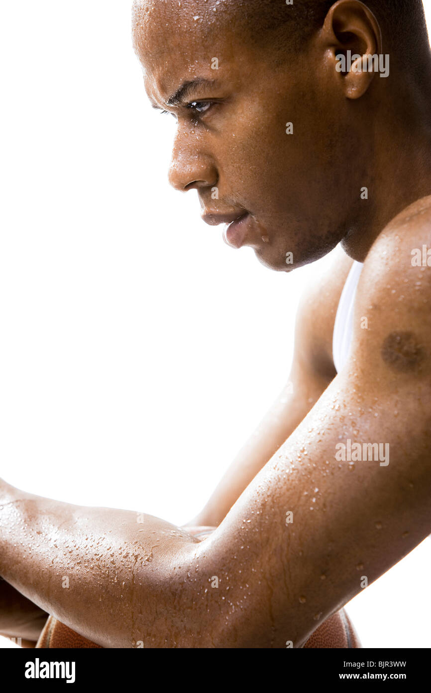 Serious african man sweating hi-res stock photography and images - Alamy