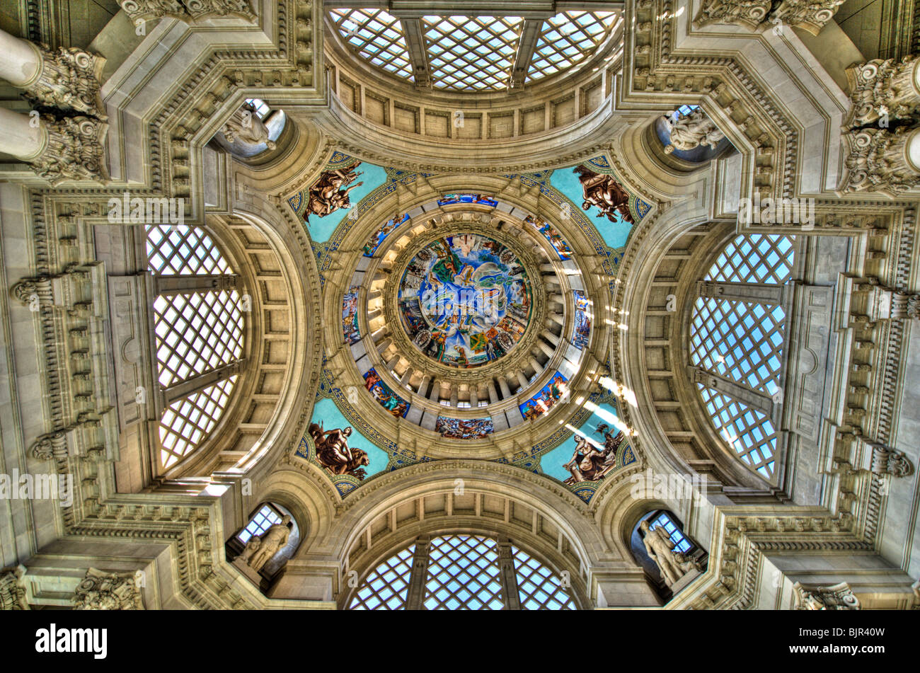 This is an image of a classical roof painting and architecture in the ...