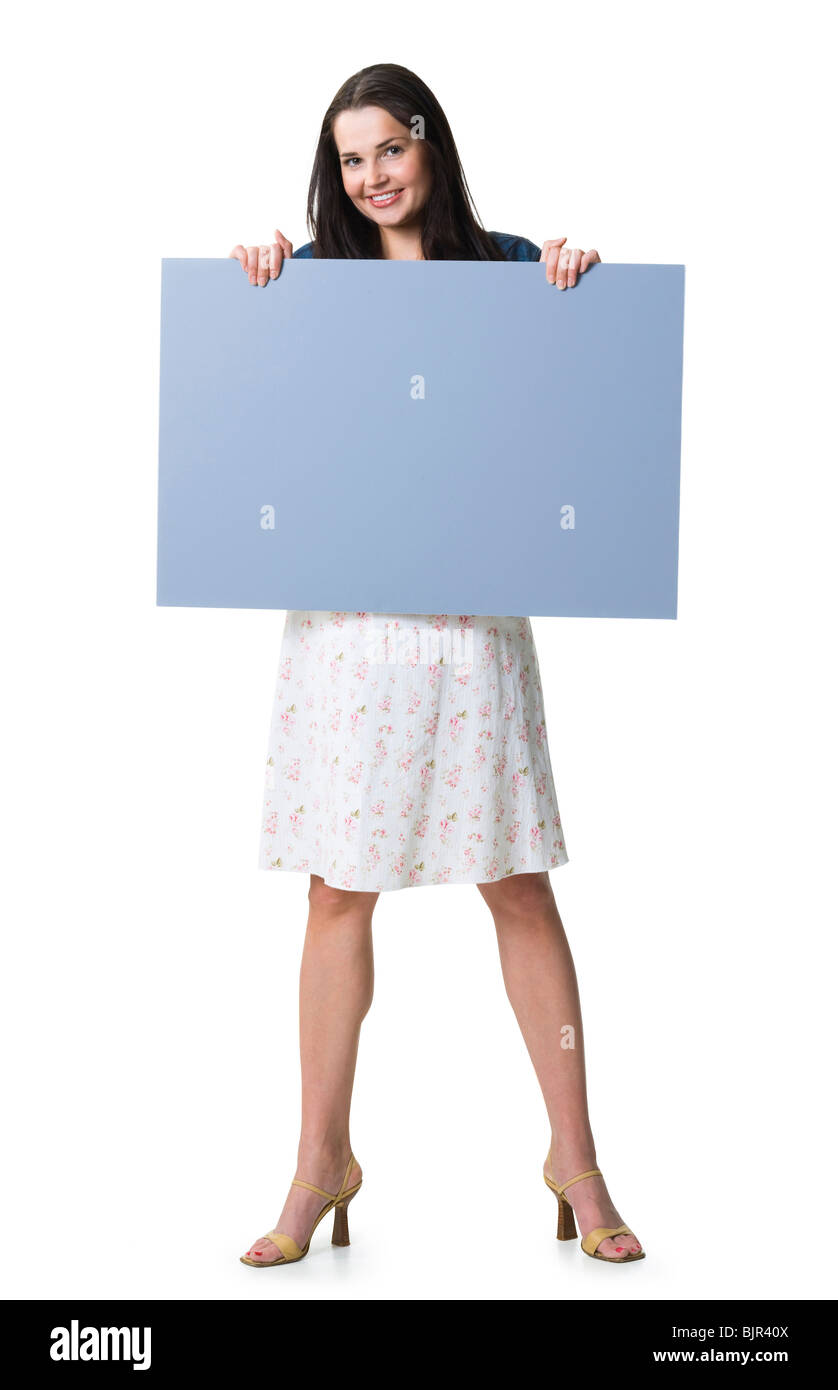 Teenage girl with blank sign Stock Photo - Alamy