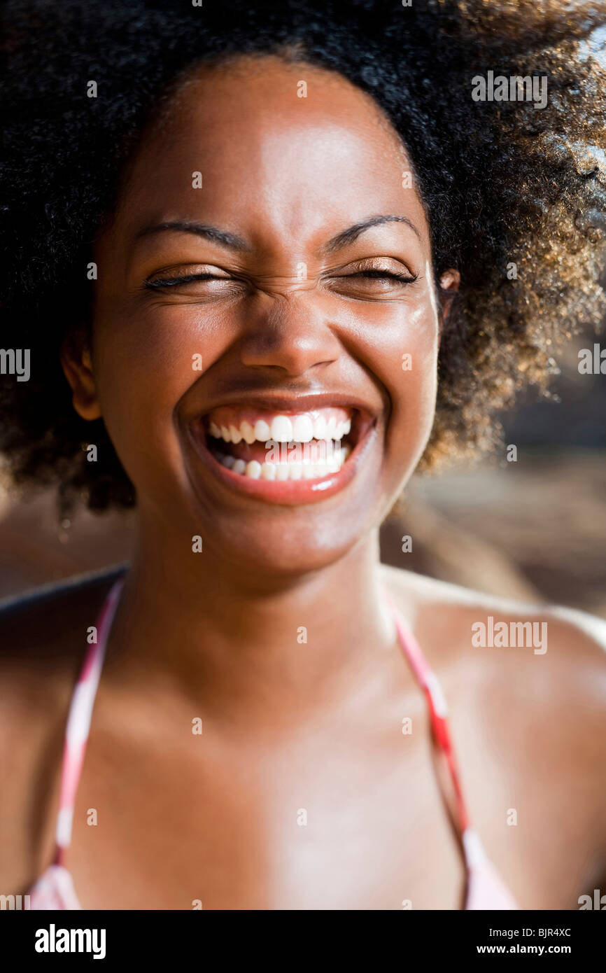 Squinting model released hi-res stock photography and images - Alamy