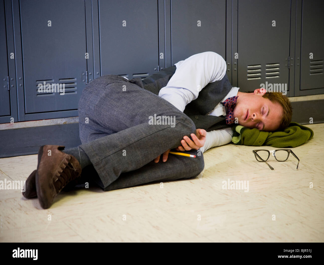 nerd asleep on the floor Stock Photo - Alamy