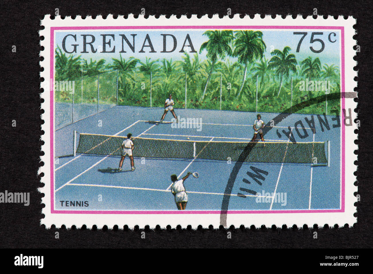 Postage stamp from Grenada depicting tennis Stock Photo - Alamy