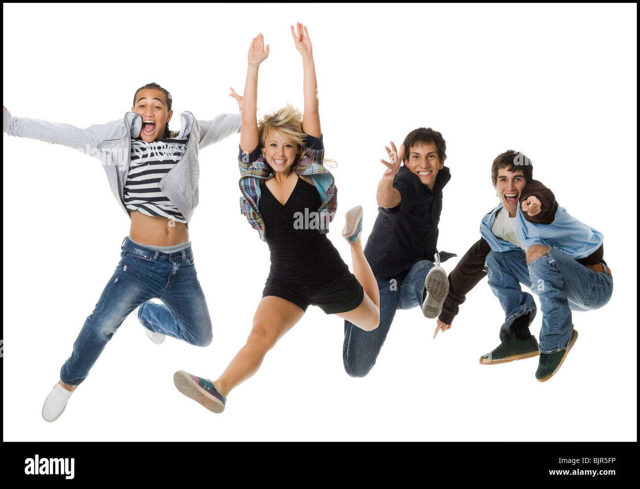 young people jumping in the air Stock Photo - Alamy