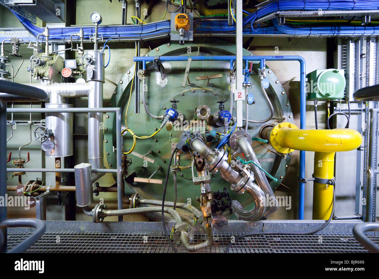 gas powered CHP Combined Heat & Power system main boiler Stock Photo ...