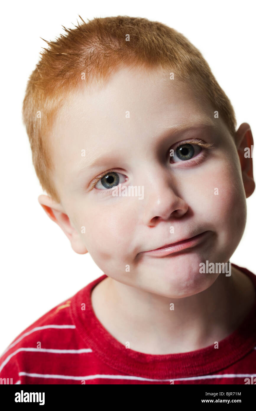 Boy pulling funny face Stock Photo - Alamy