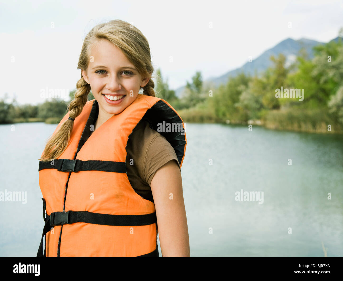 girl in a life vest Stock Photo - Alamy