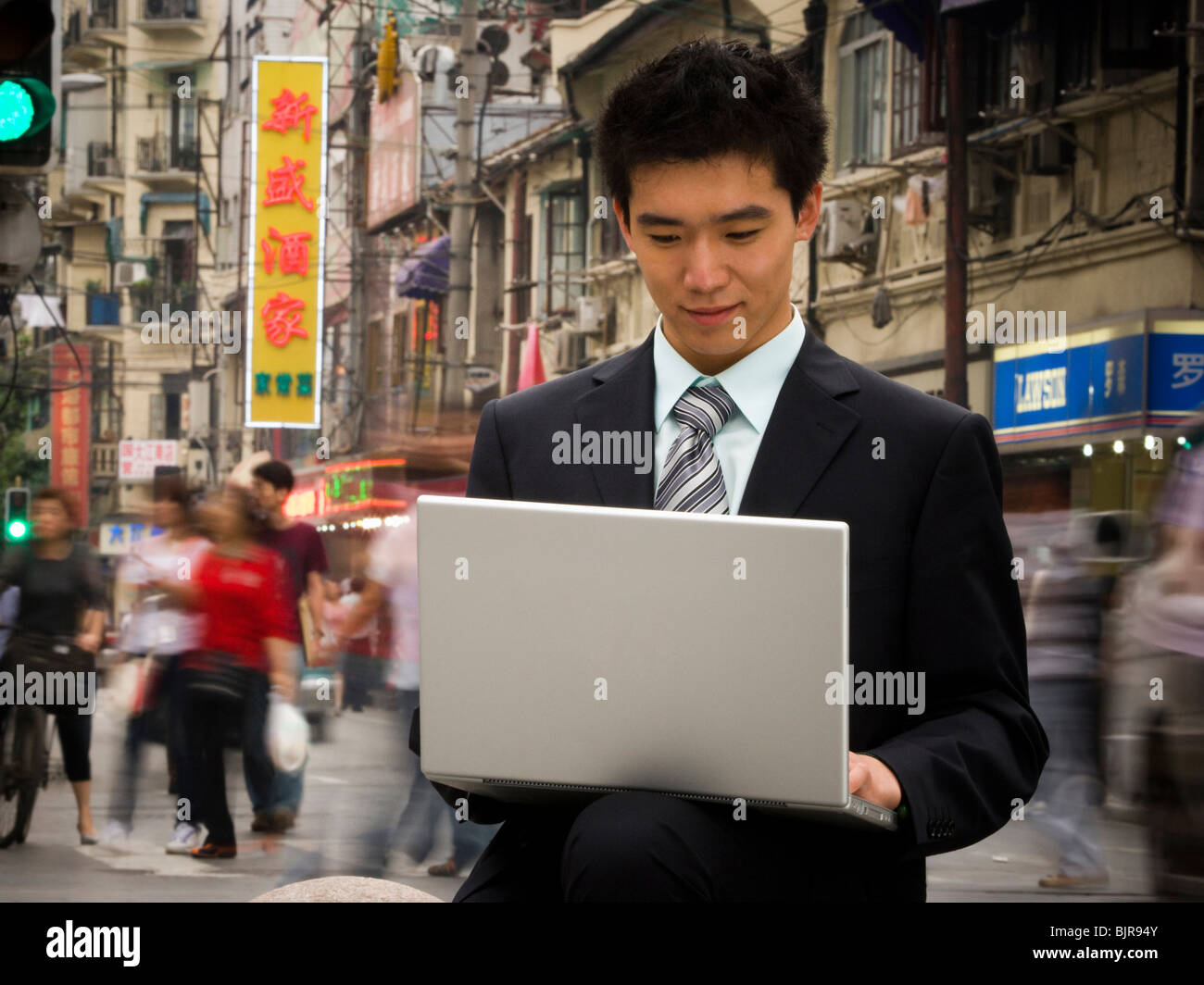 man with a laptop Stock Photo - Alamy