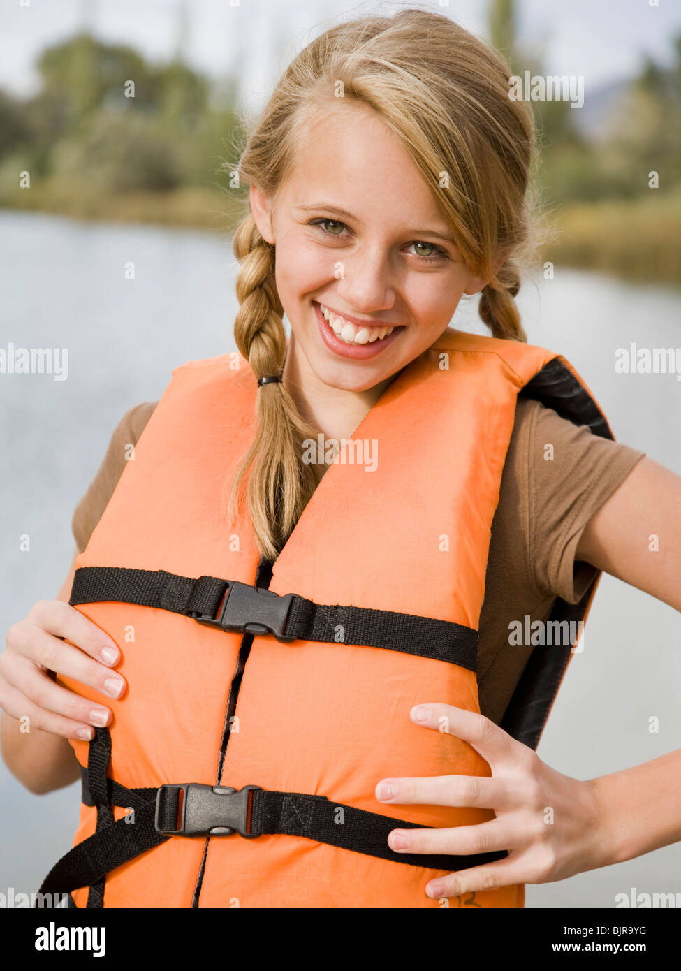girl in a life vest Stock Photo - Alamy