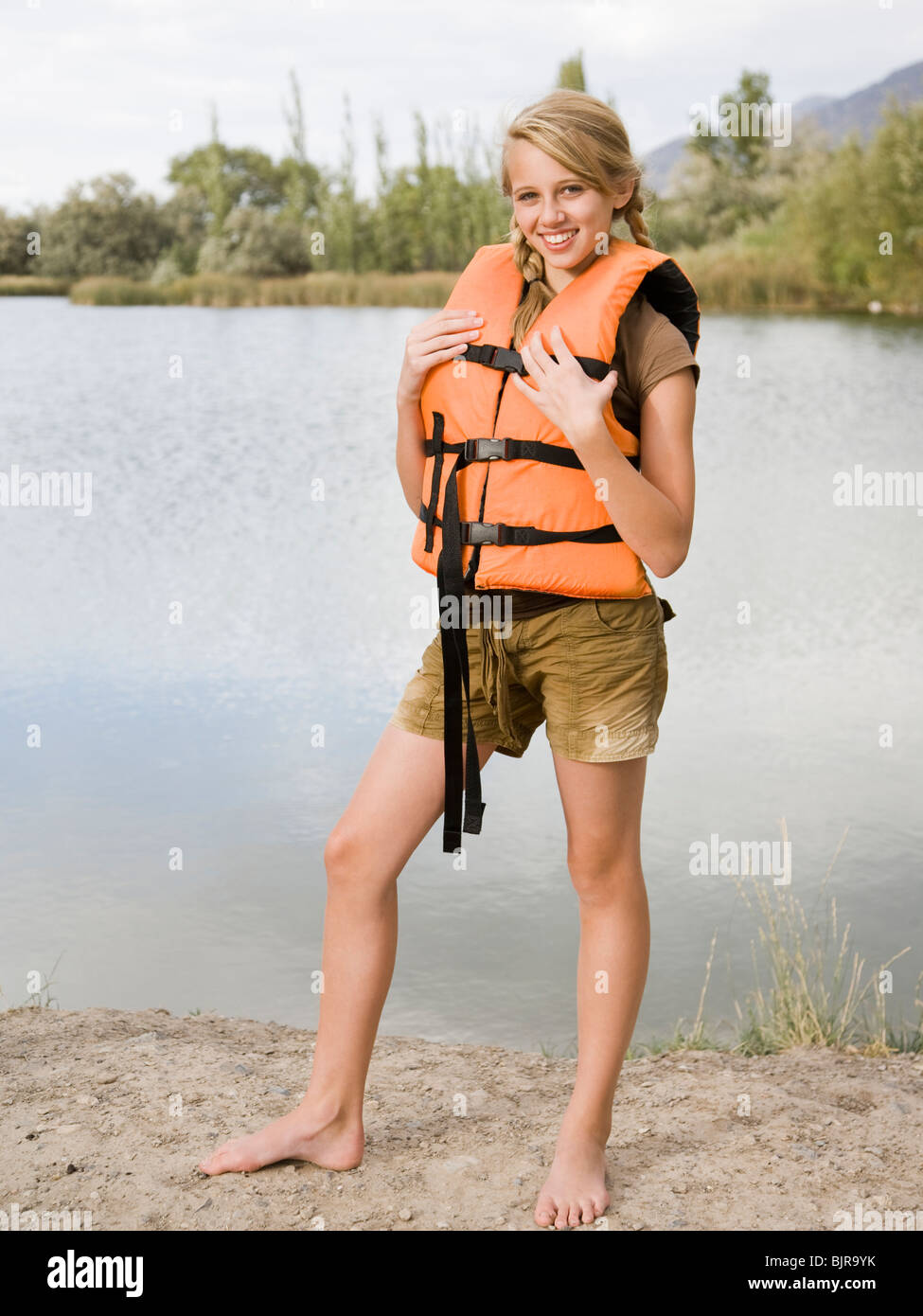 girl in a life vest Stock Photo - Alamy