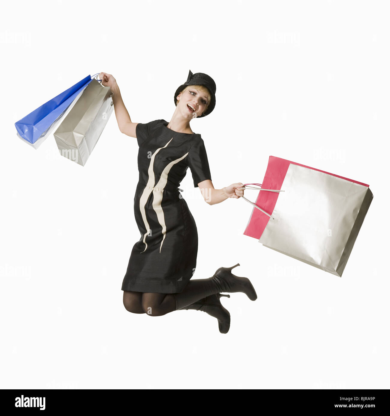 Vintage jumping woman Cut Out Stock Images & Pictures - Alamy