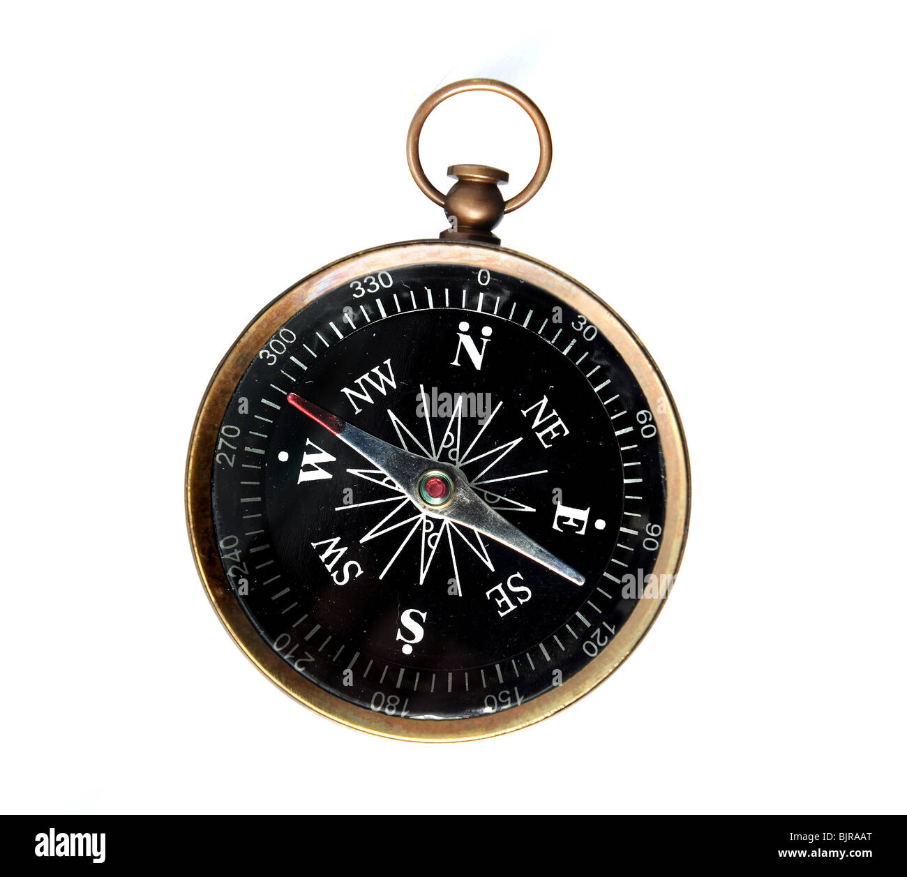 Vintage compass isolated over white background Stock Photo - Alamy