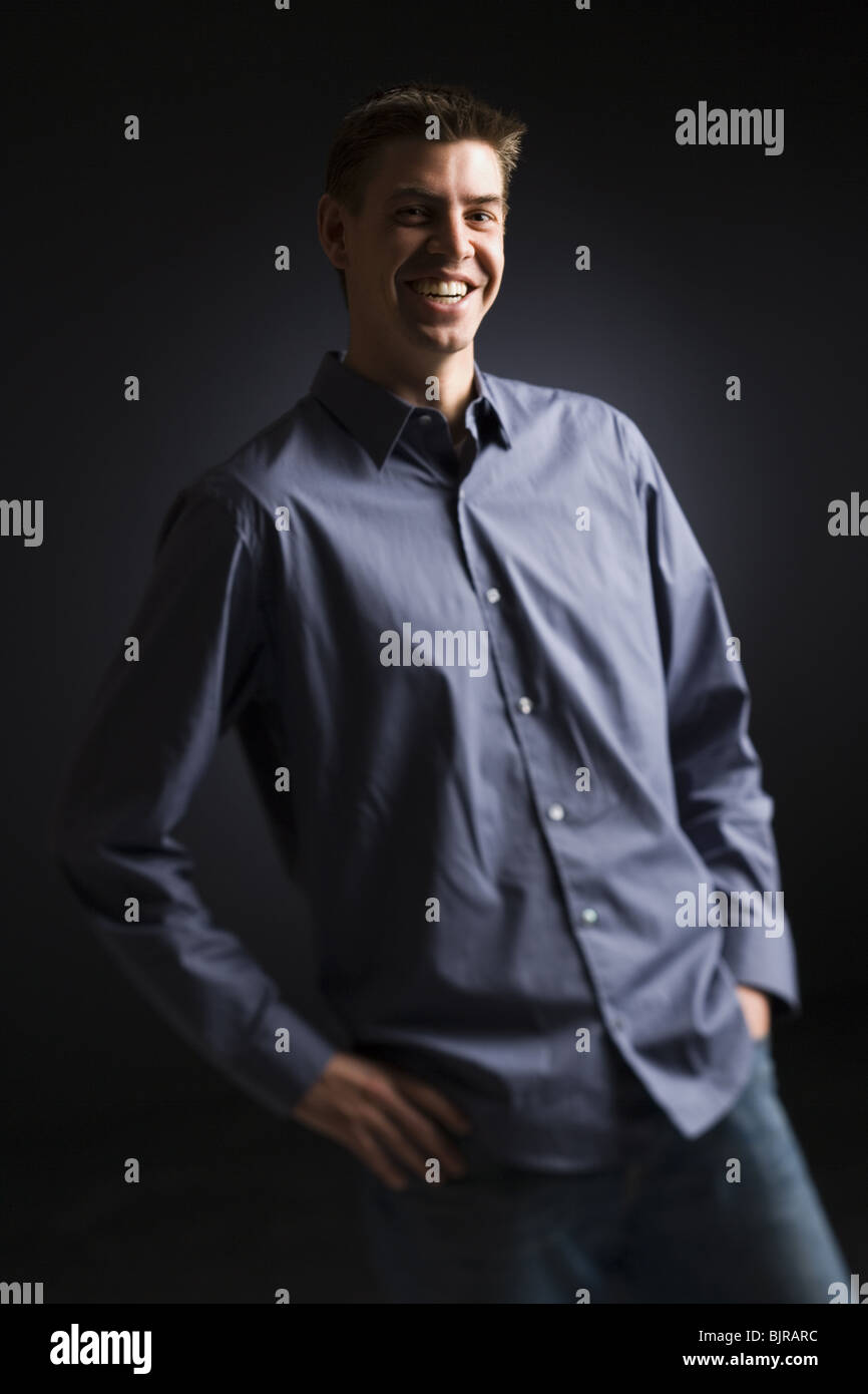 Man posing in a shirt Stock Photo - Alamy