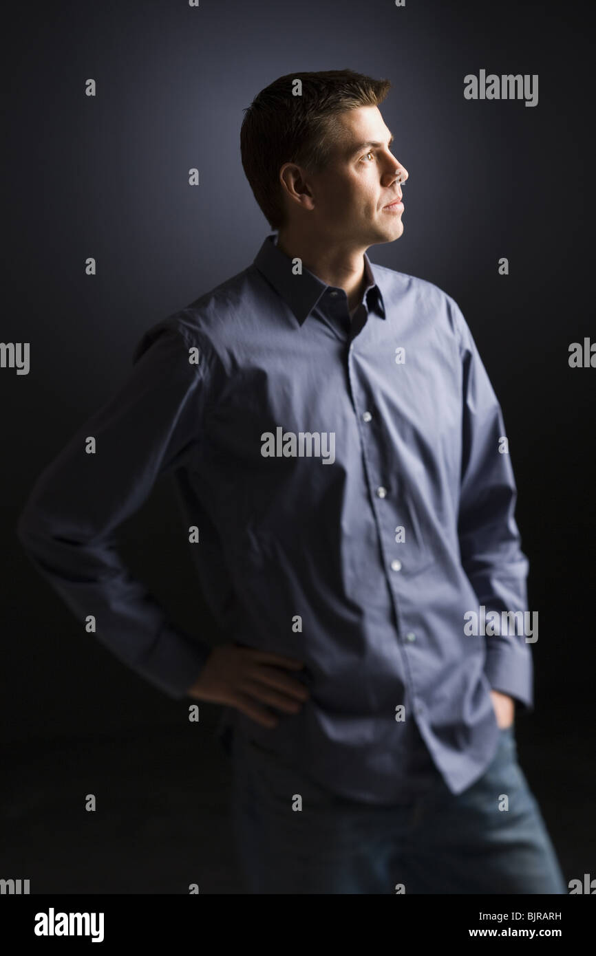 Man posing in a shirt Stock Photo - Alamy