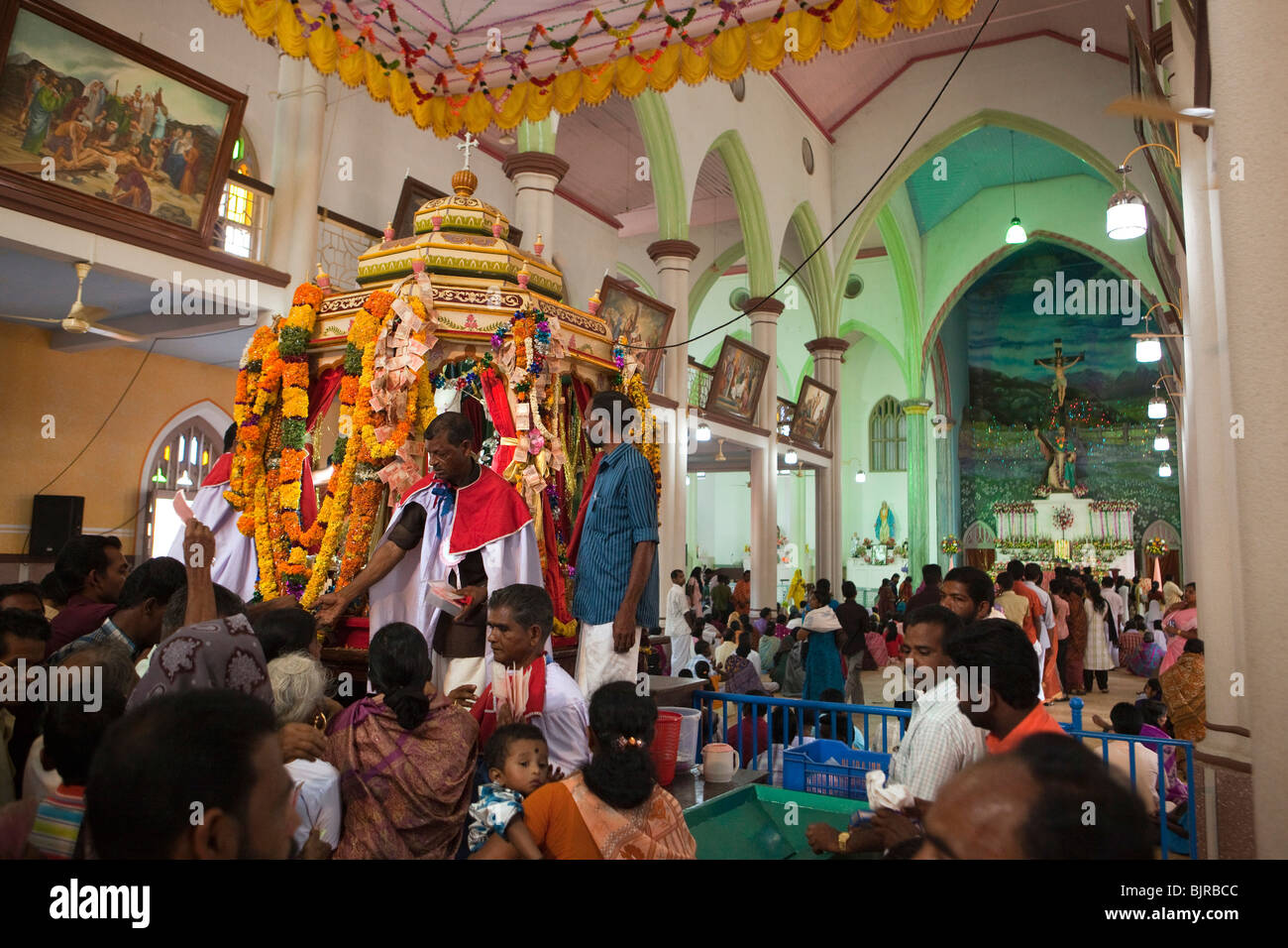 India, Kerala, Alappuzha, (Alleppey) Arthunkal, feast of St. Sebastian ...