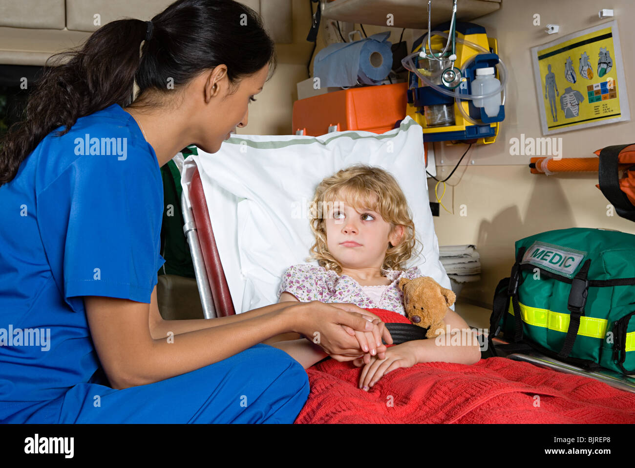 Stretcher in an ambulance hi-res stock photography and images - Alamy