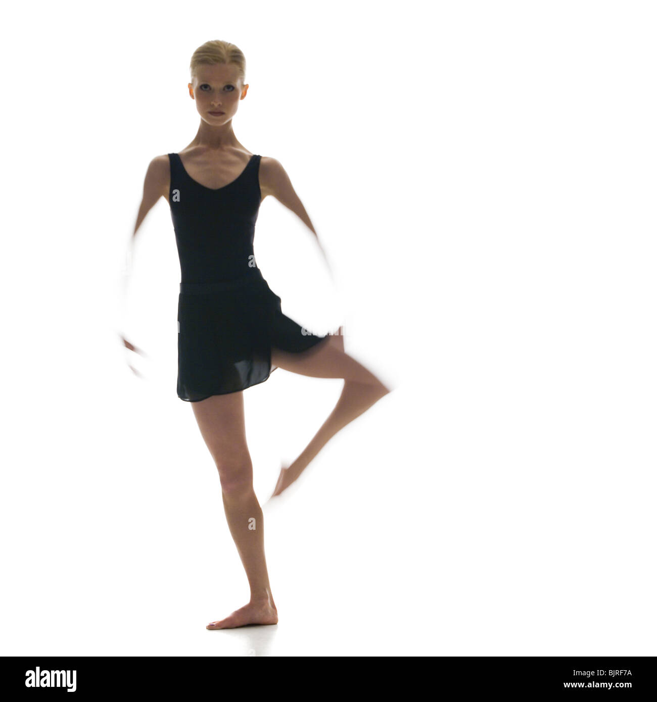 Ballerina dancing woman silhouette Cut Out Stock Images & Pictures - Alamy