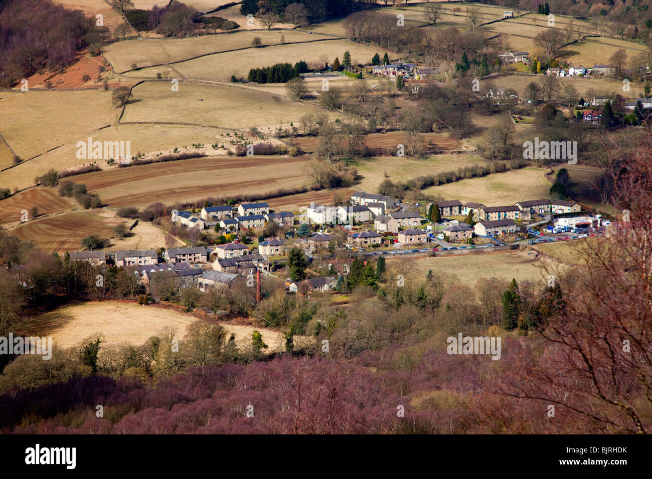 Village of Grindleford in the Peak District Derbyshire East Midlands ...