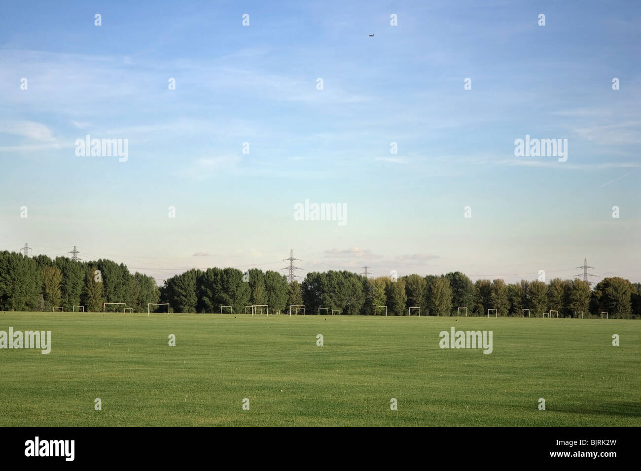 hackney marshes football pitches in london Stock Photo - Alamy