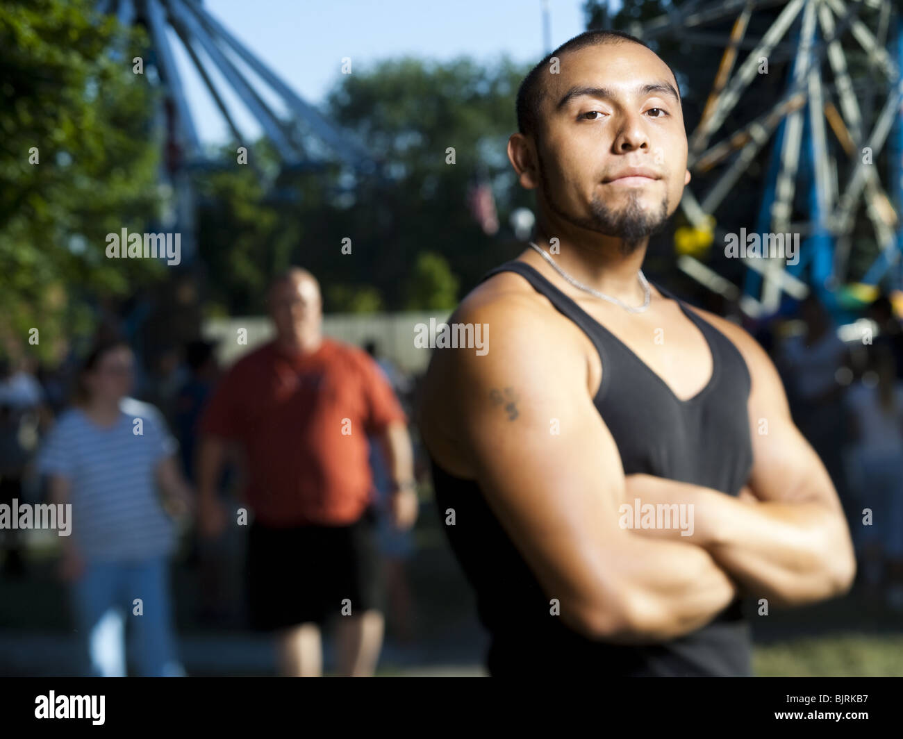 Man at a fair Stock Photo - Alamy