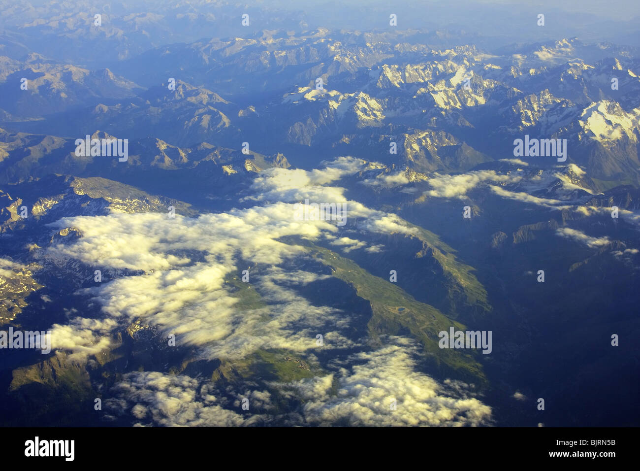 Aerial view of a mountain range Stock Photo - Alamy