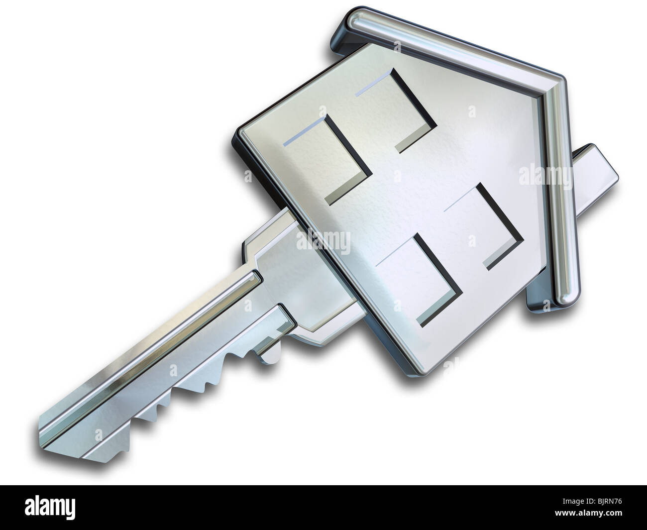 Illustration of a key in the shape of a house Stock Photo - Alamy
