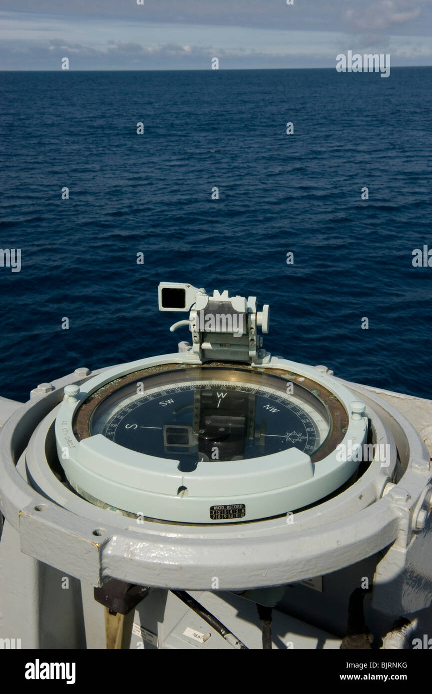 Bridge wing navigation compass - Royal Navy Type 23 Frigate Stock Photo ...