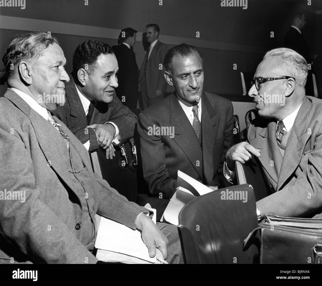 US and Pakistan delegates at the United Nations, Paris, 1950s. Artist ...