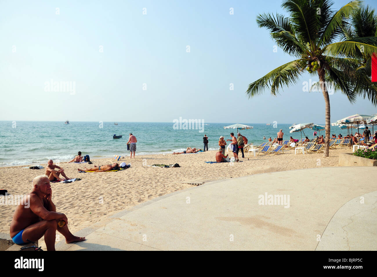 Man resting under palm tree hi-res stock photography and images - Alamy