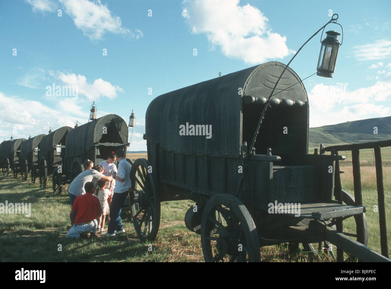 South Africa. Visitors to the monument to The Battle of Blood River, in ...