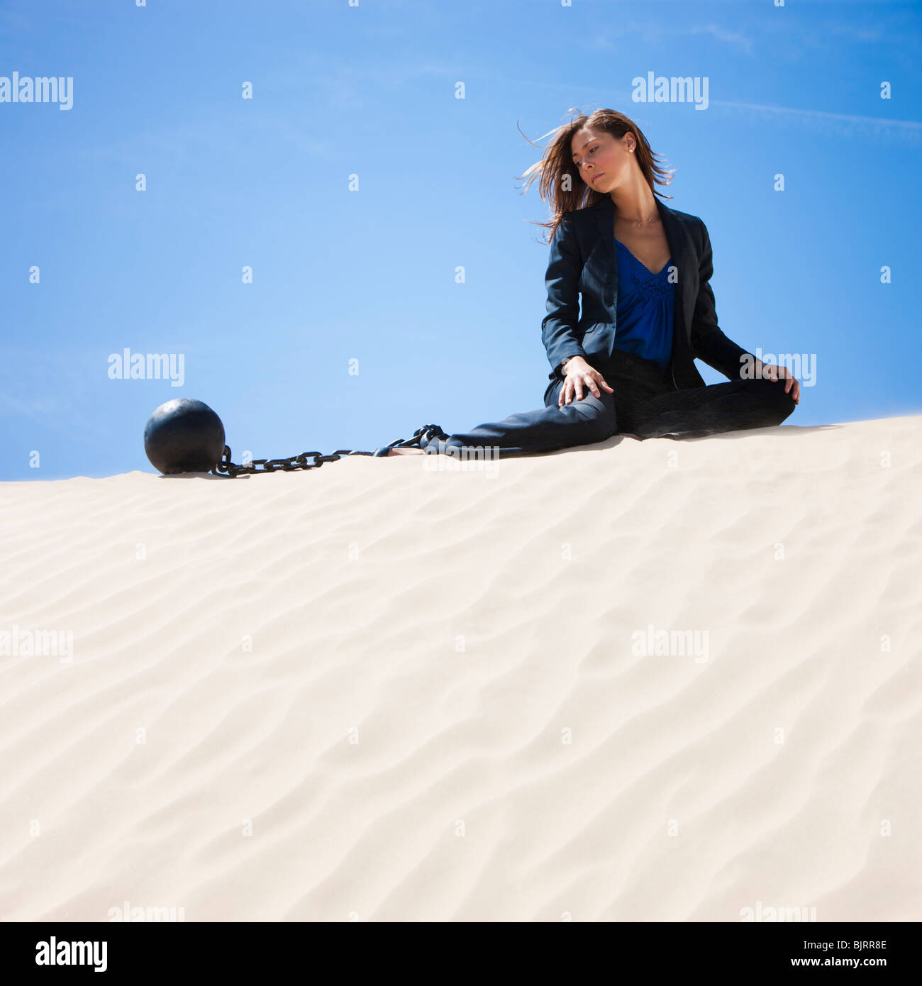 Woman prisoner chain ball hi-res stock photography and images - Alamy
