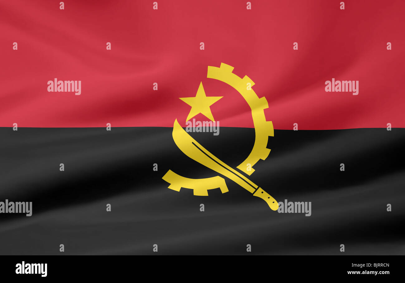Large flag of Angola Stock Photo - Alamy