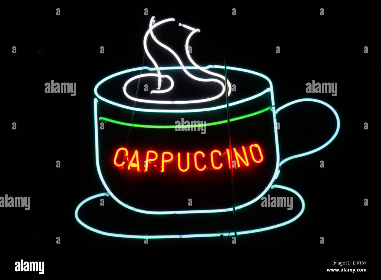 neon cappuccino sign Stock Photo - Alamy