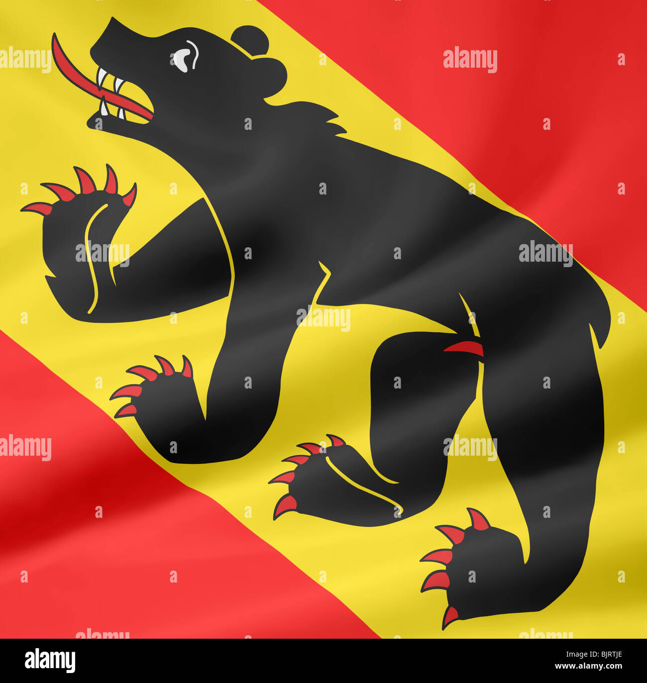 Large flag of the swiss canton of Bern Stock Photo - Alamy