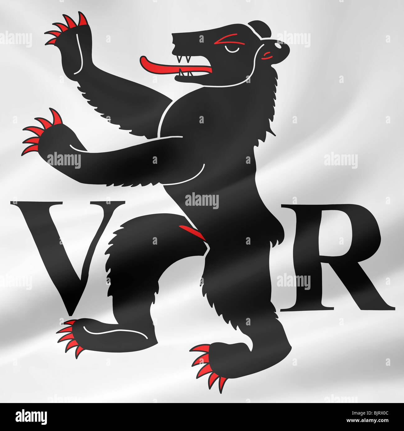 Large flag of the swiss canton of Appenzell Outer Rhodes Stock Photo ...