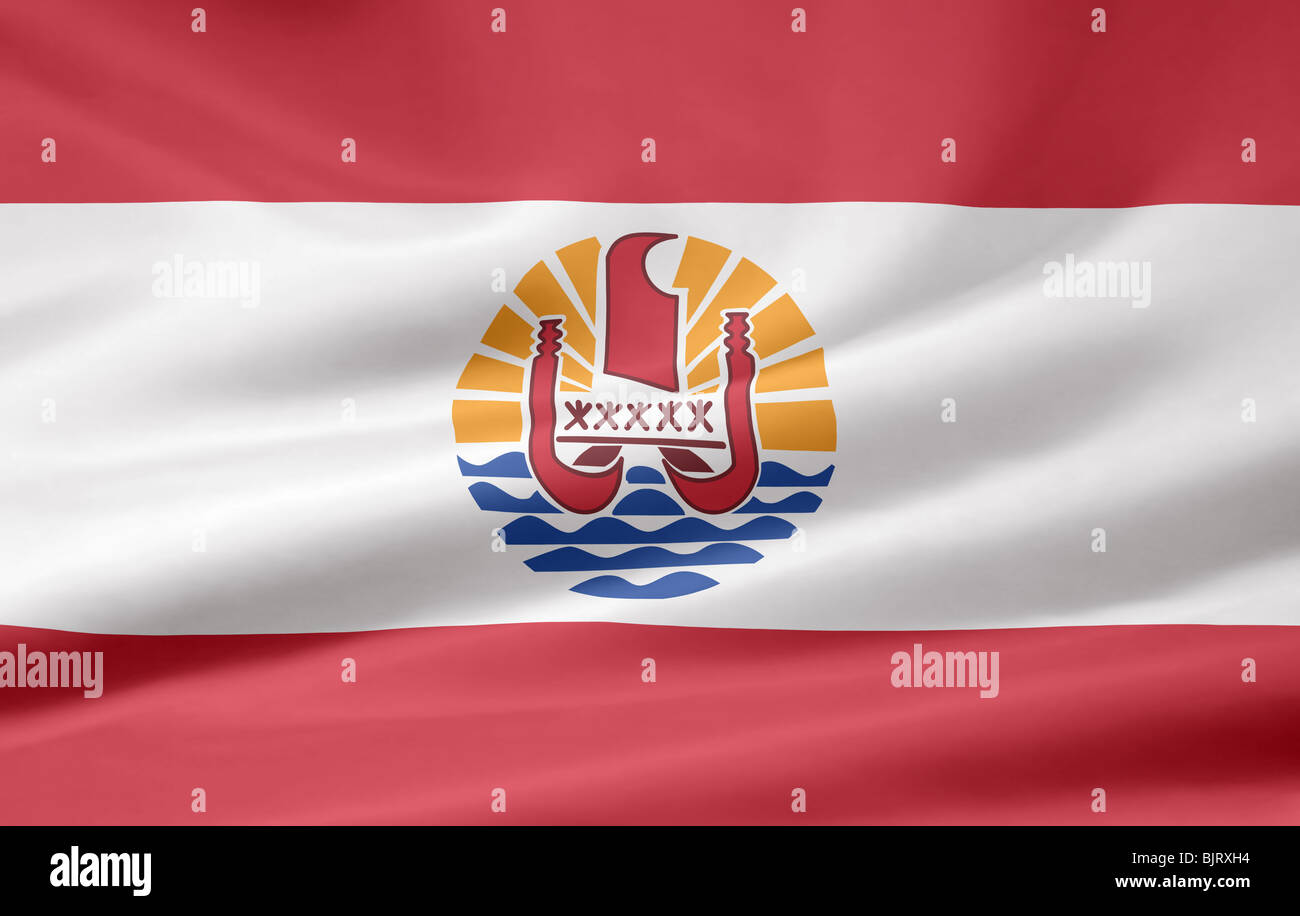 Large flag of French Polynesia Stock Photo - Alamy