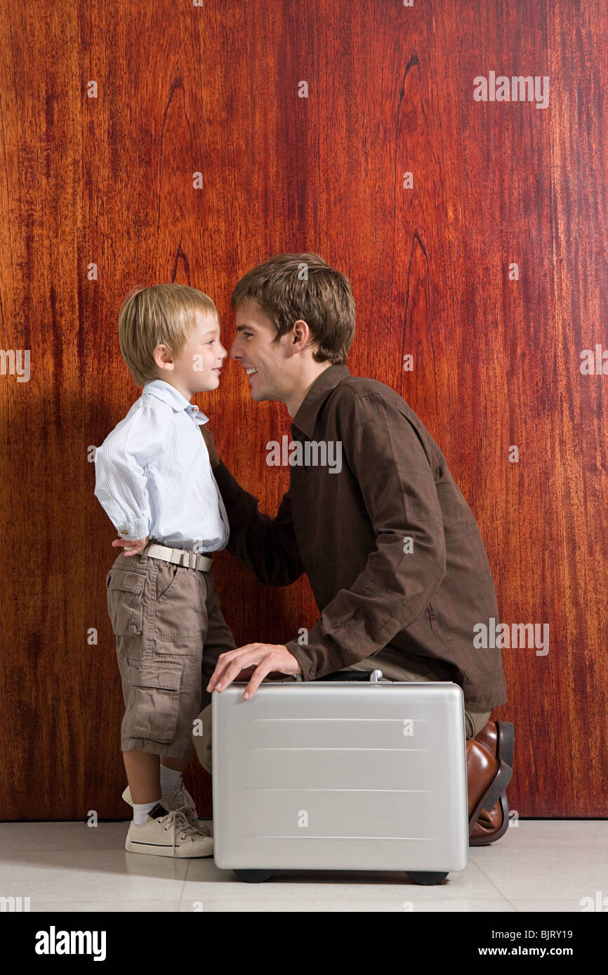 Portrait of a father and son Stock Photo - Alamy