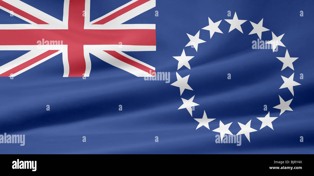 Large flag of the cook island Stock Photo - Alamy