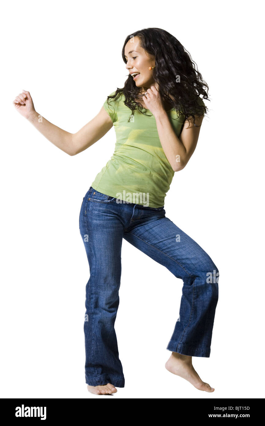 Woman dancing and shaking her hair Stock Photo - Alamy