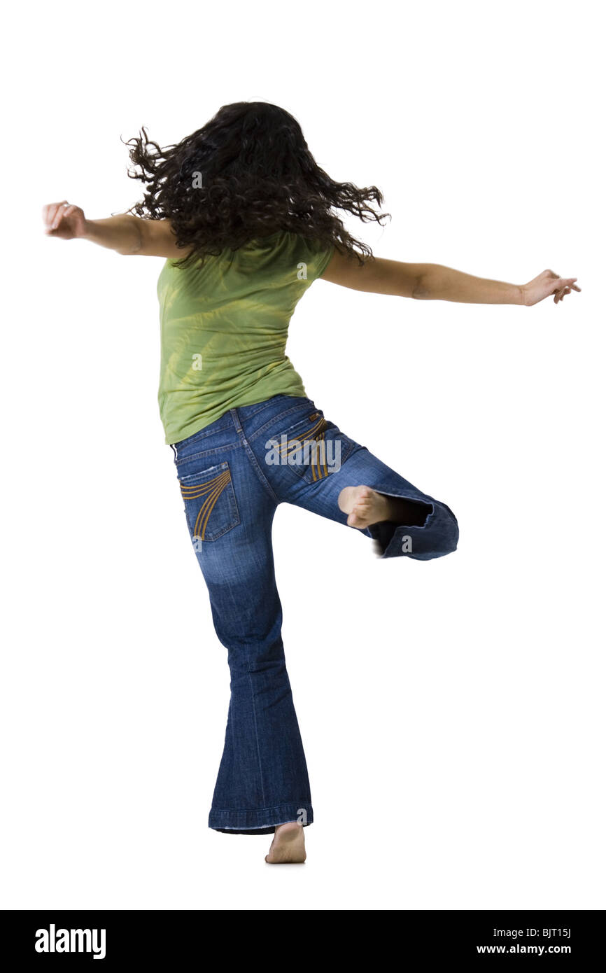 Woman dancing and shaking her hair Stock Photo - Alamy
