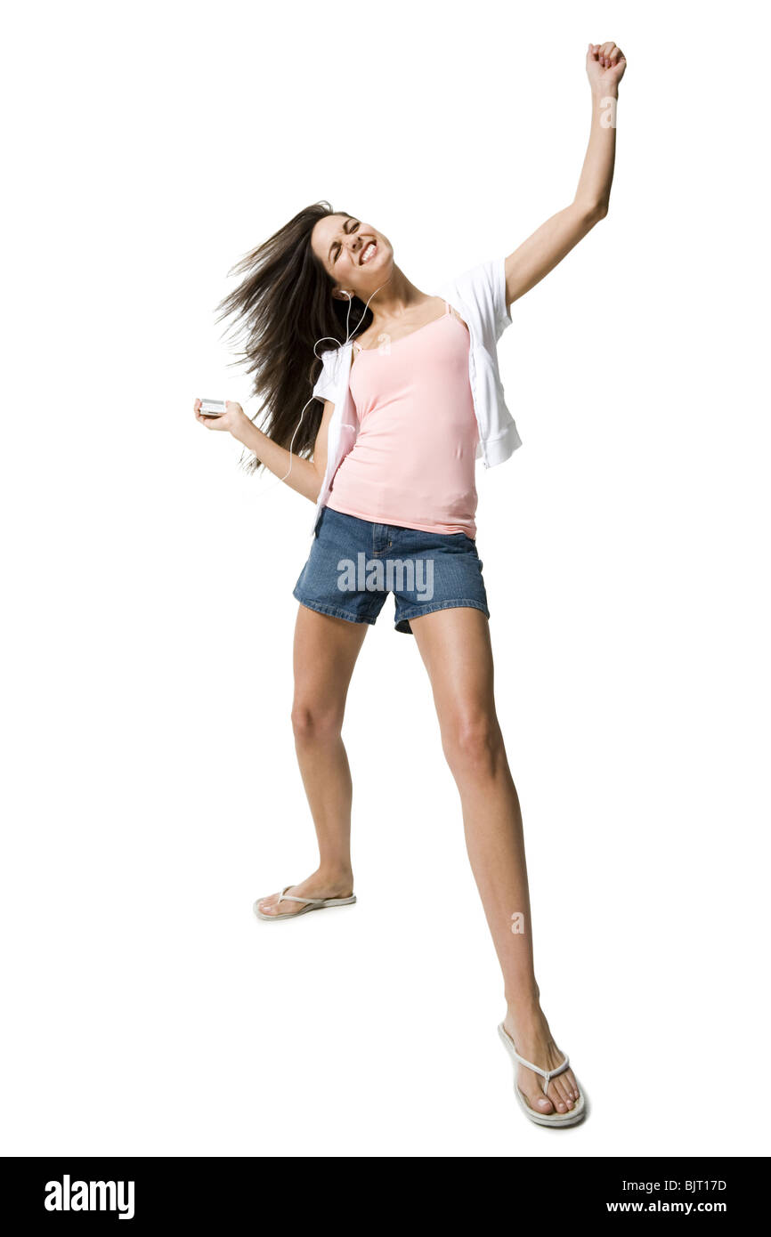 Listening music dancing caucasian Cut Out Stock Images & Pictures - Alamy