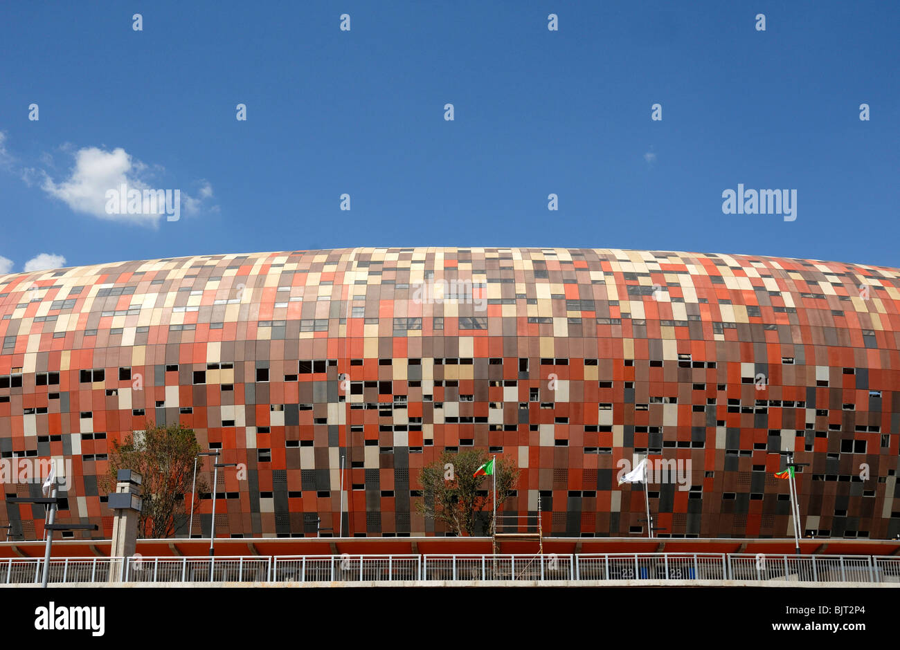 The calabash shell of the outer wall of Soccer City FNB stadium Stock ...