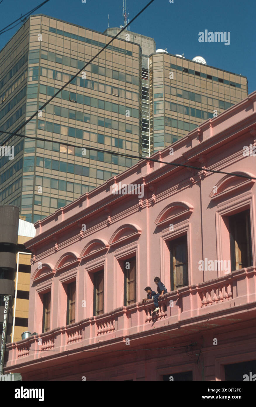 PARAGUAY. COLONIAL BUILDING AND NEW OFFICE BLOCK IN ASUNCION Stock ...