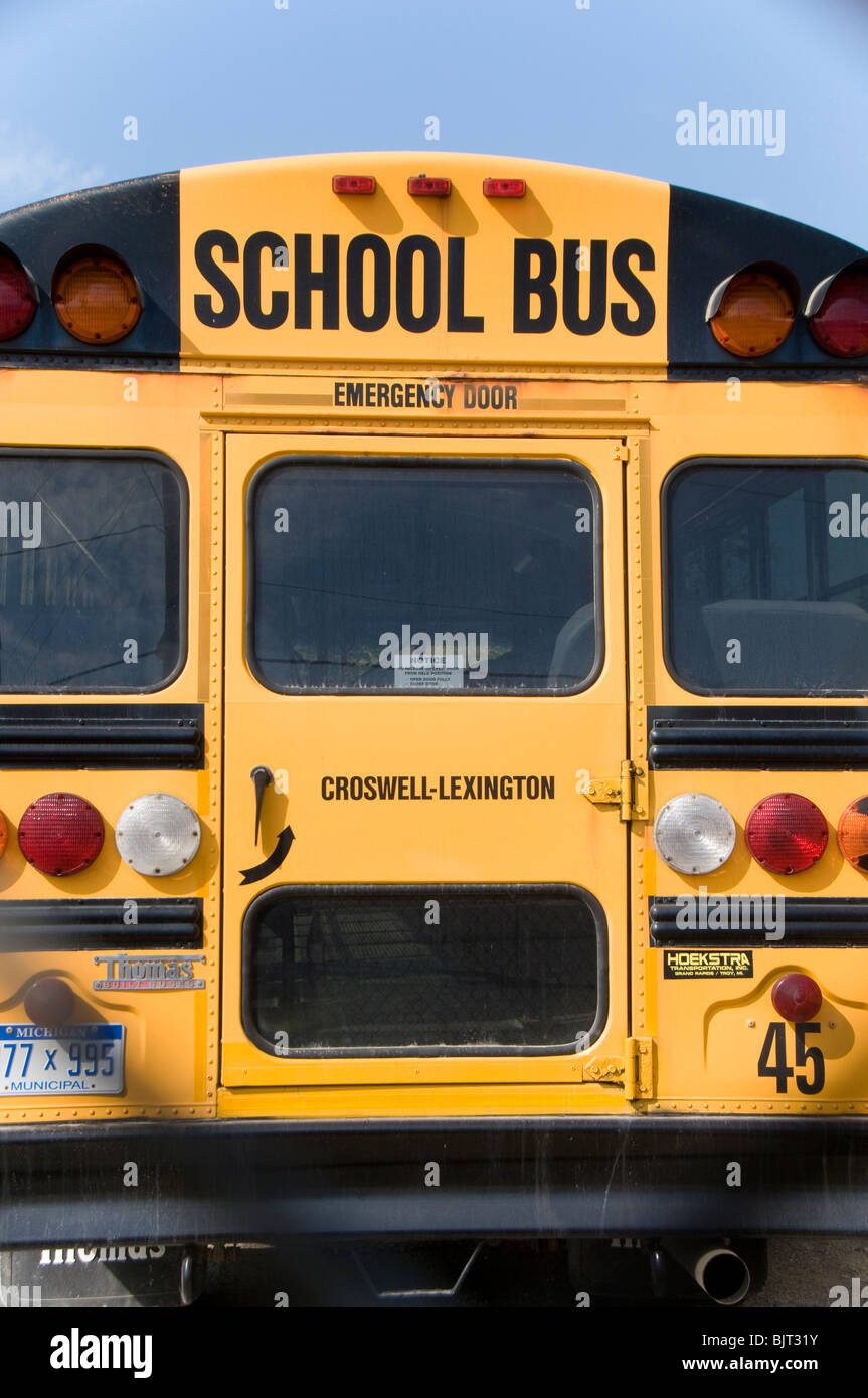 School busses transport student children to and from school and home ...