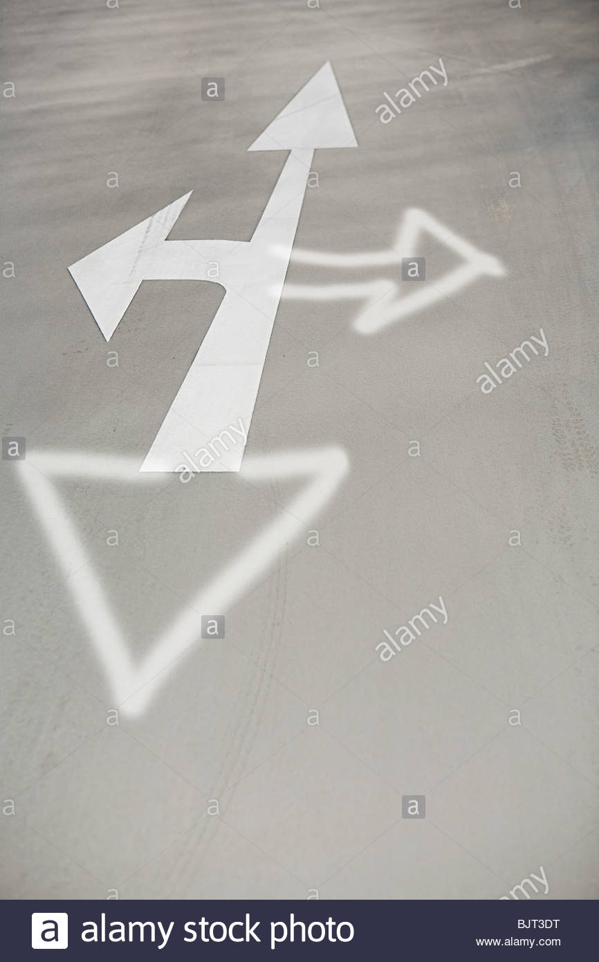 Road Markings Arrow Stock Photos & Road Markings Arrow Stock Images - Alamy
