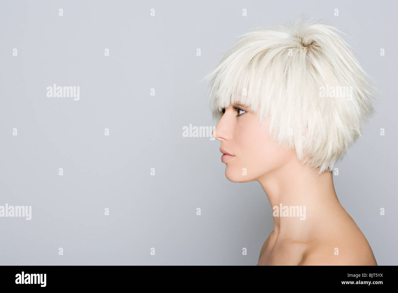 Profile of a blonde woman Stock Photo - Alamy