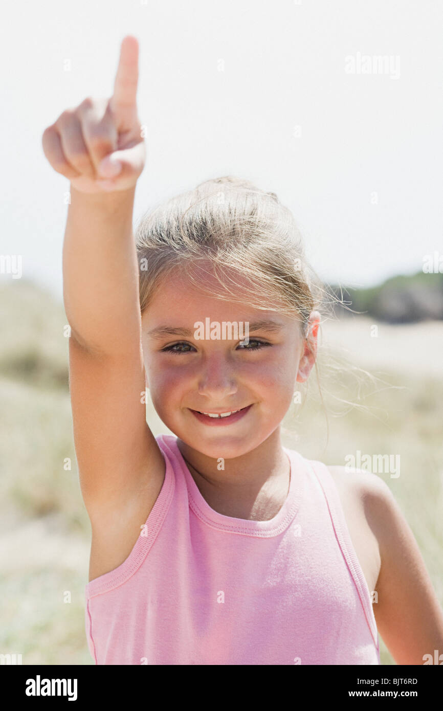 A girl pointing Stock Photo - Alamy