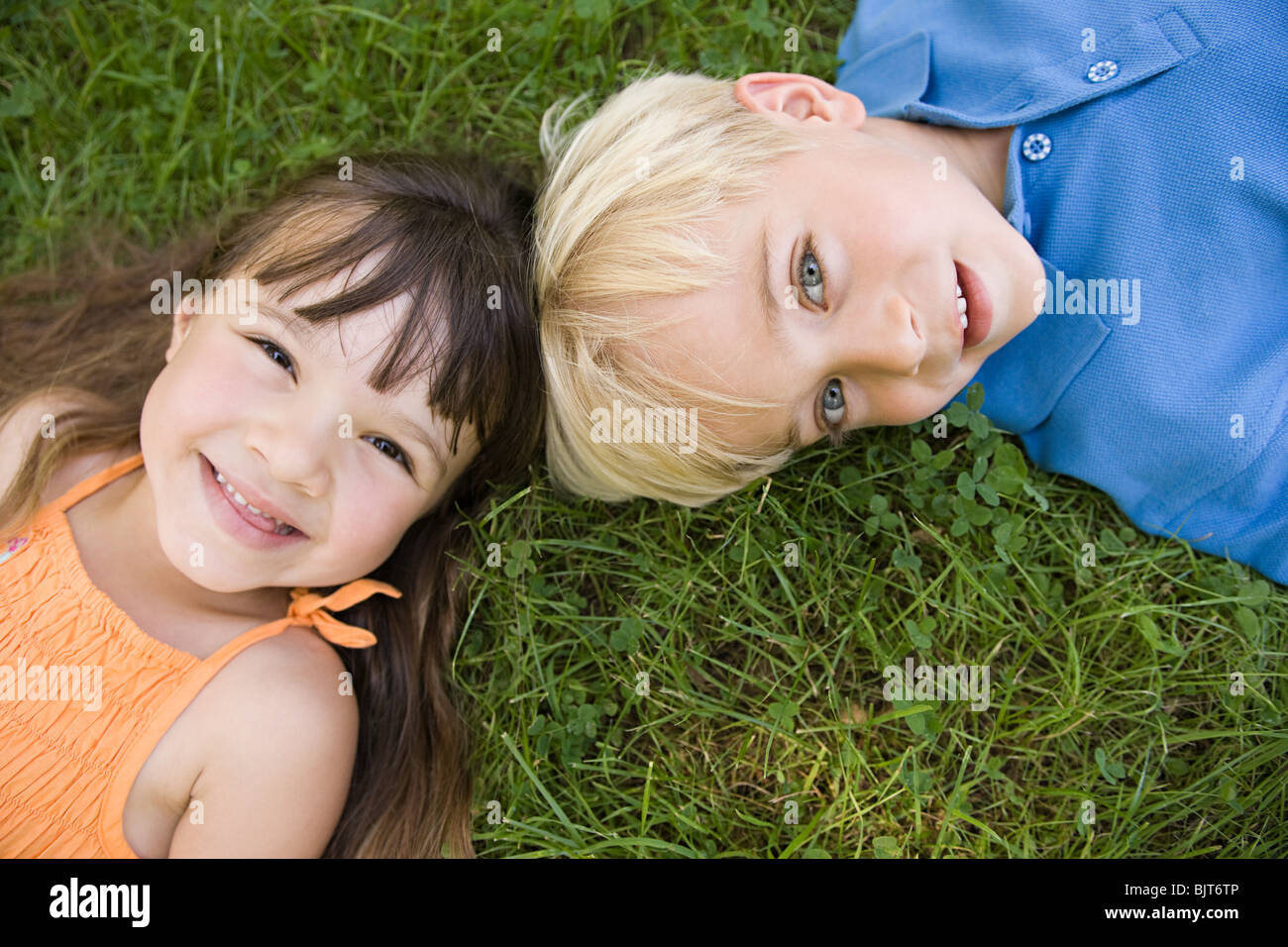 Portrait of a boy and girl Stock Photo - Alamy